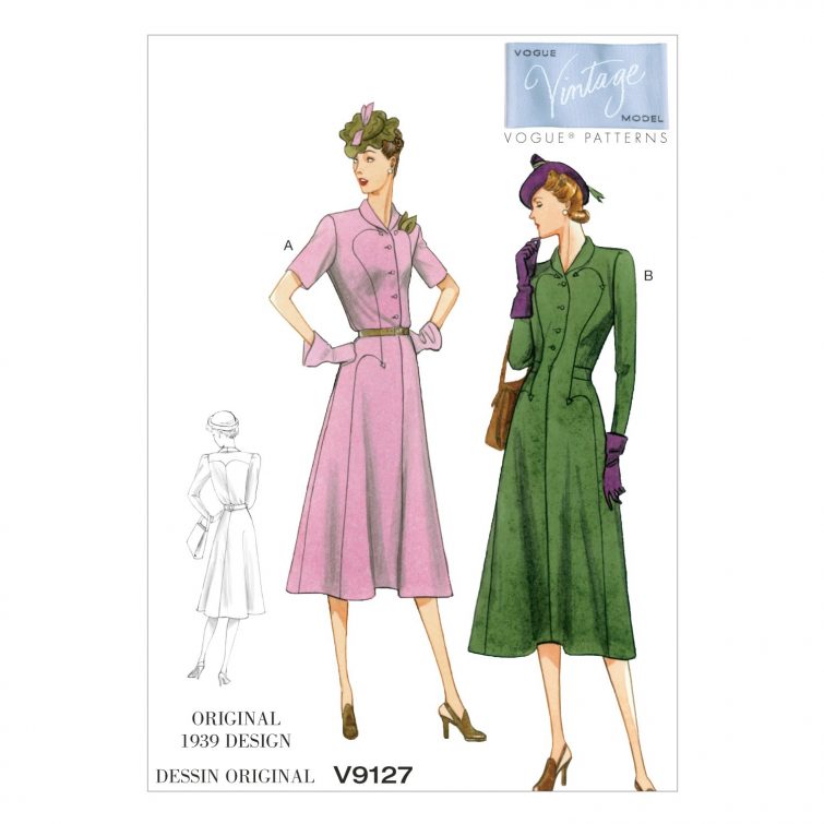 1930’s Fall/Winter Vintage fashion – Sewing Vogue V9127